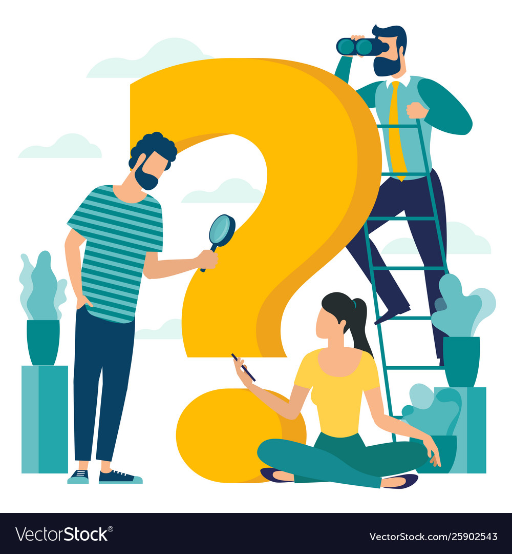 Question mark looking for solution Royalty Free Vector Image