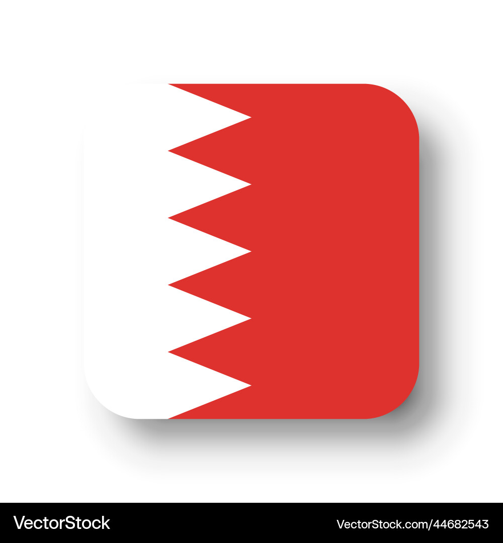 Rounded square flag of bahrain Royalty Free Vector Image
