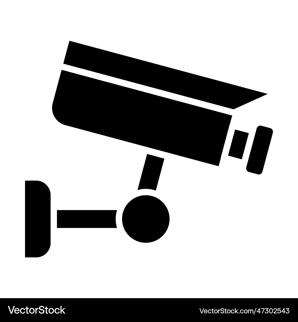Security camera glyph icon for personal Royalty Free Vector