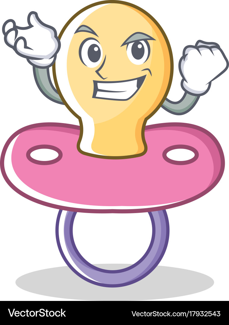 Successful baby pacifier character cartoon Vector Image