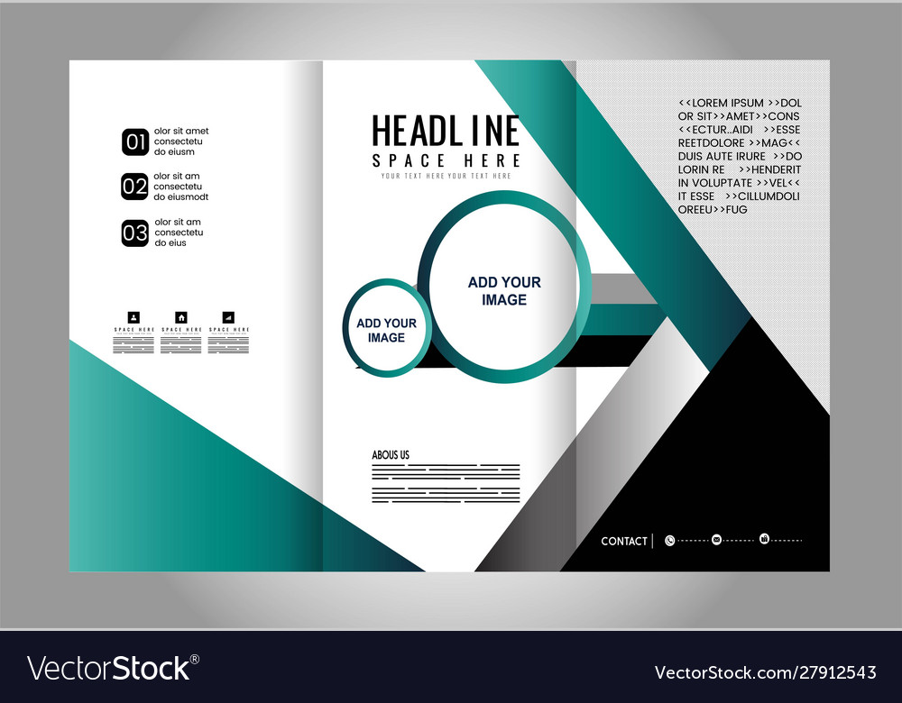 Template design trifold brochure with polygons Vector Image