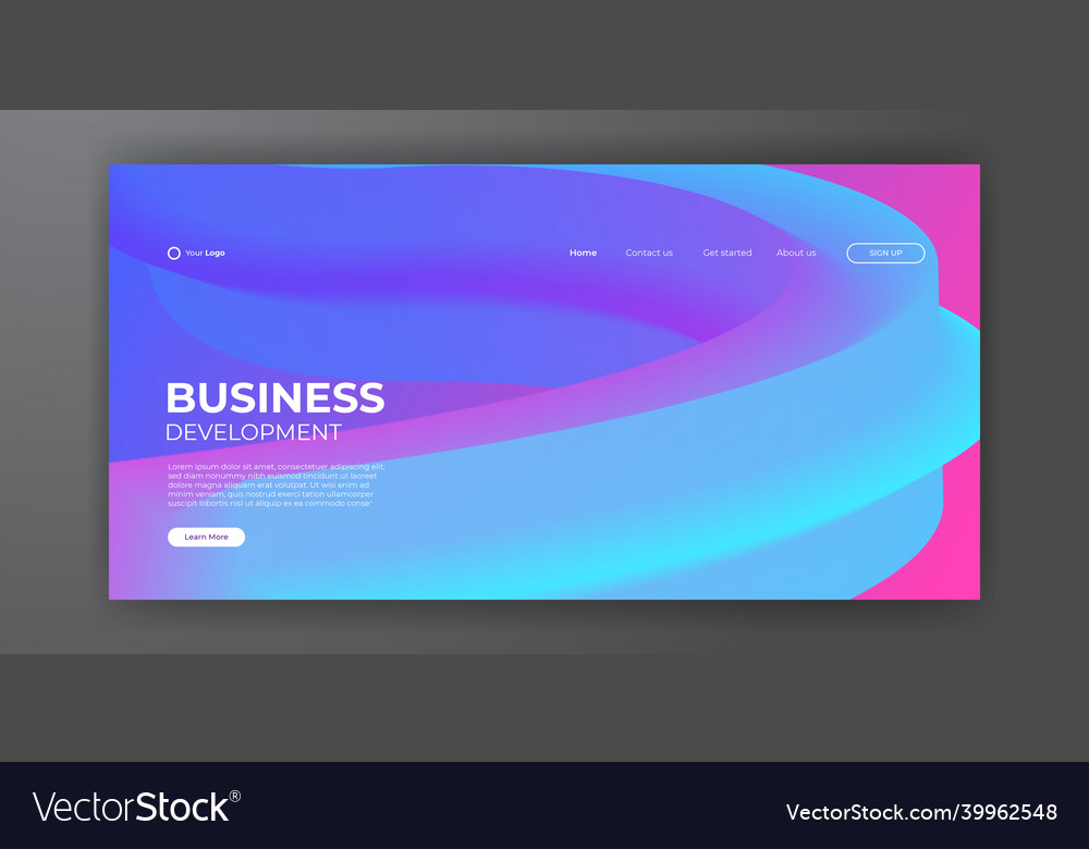Abstract background for landing page web template Vector Image