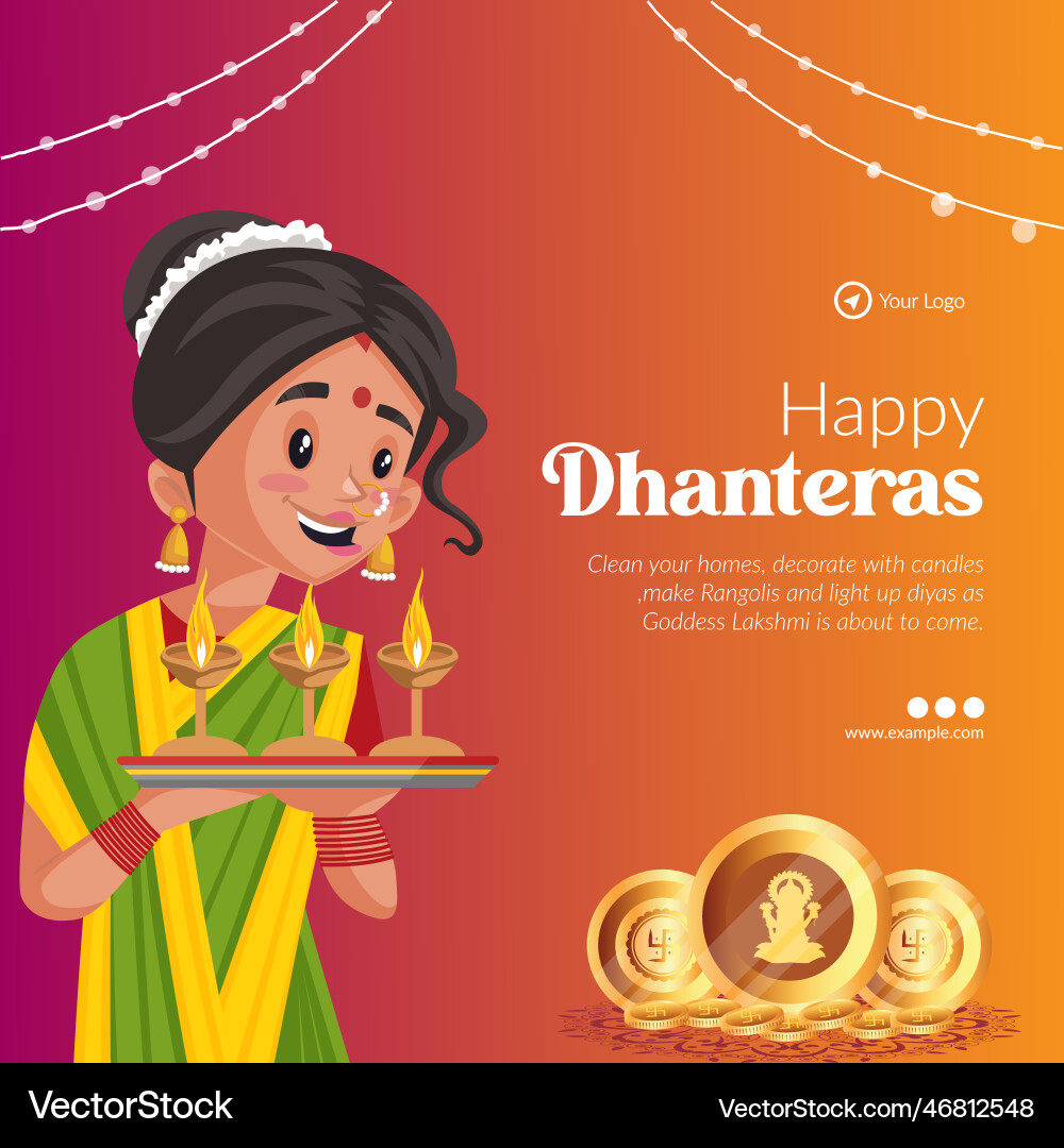 Celebrating happy dhanteras banner design Vector Image