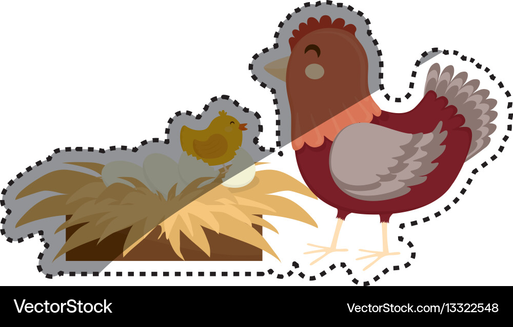 Chicken farm animal Royalty Free Vector Image - VectorStock