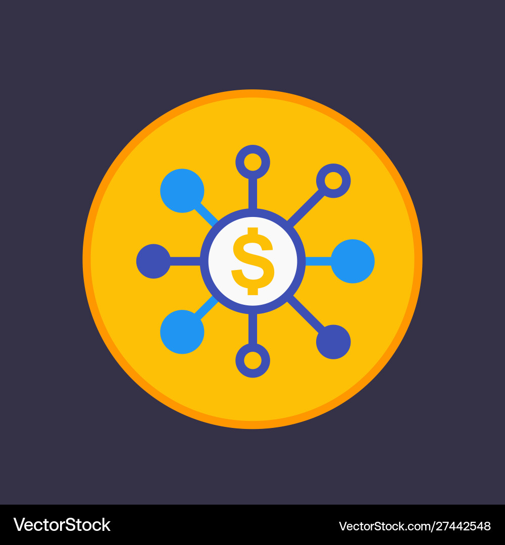 Crowdfunding contributions project funding icon Vector Image