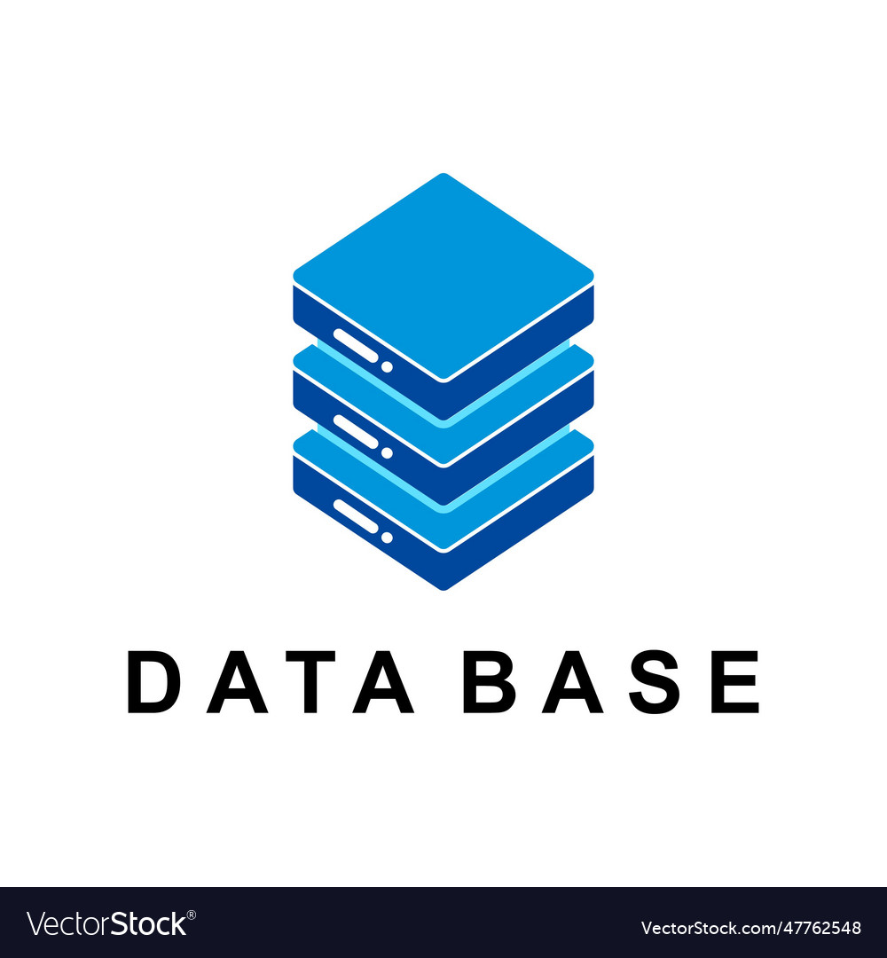 Data base flat style logo Royalty Free Vector Image