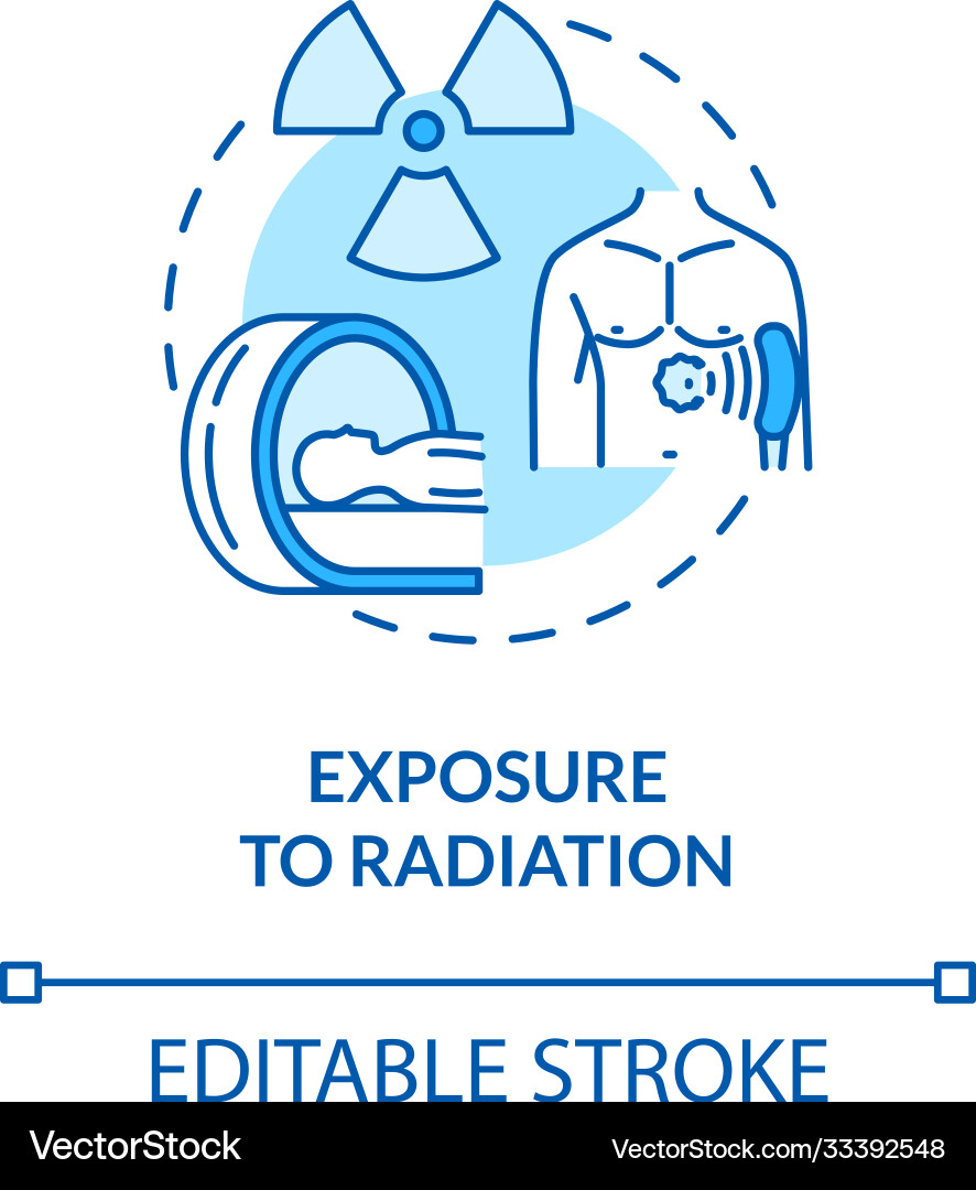 Exposure to radiation concept icon Royalty Free Vector Image