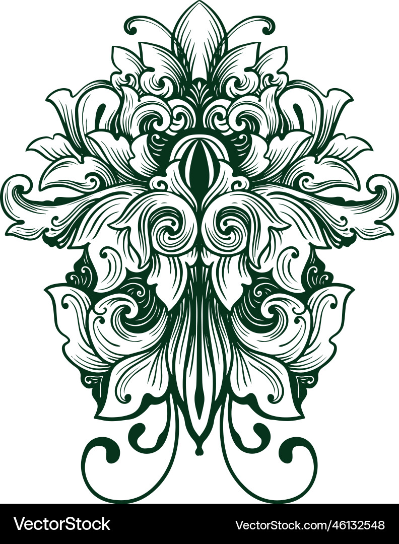 Green shaded victorian ornamental Royalty Free Vector Image