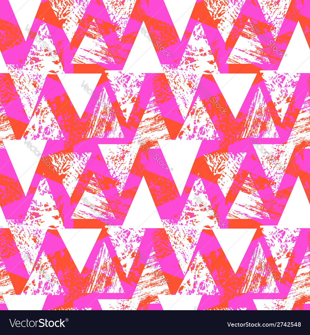 Hand painted bold pattern with triangles Vector Image