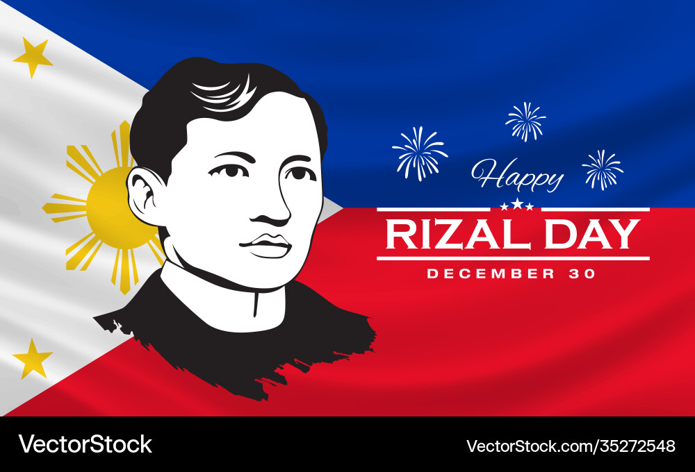 Happy rizal day greeting card Royalty Free Vector Image