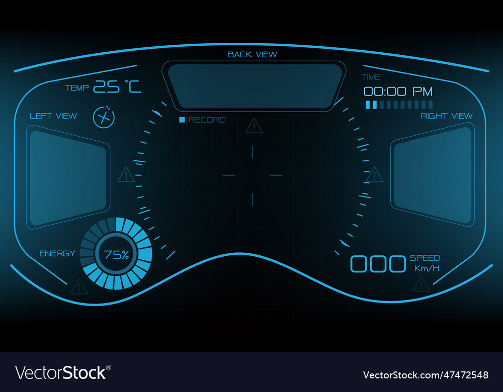 Hud sci-fi interface screen view design virtual Vector Image