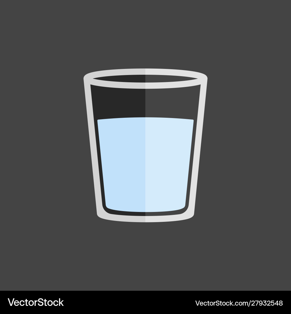 Icon glass cup with water a drink Royalty Free Vector Image