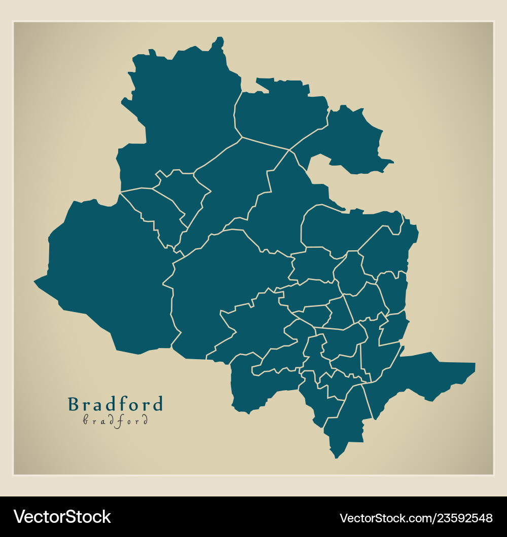 Modern city map - bradford england Royalty Free Vector Image