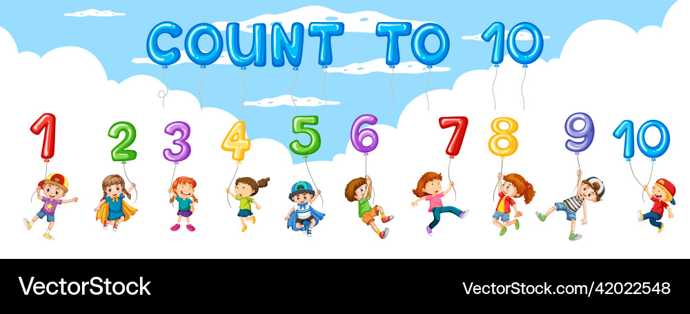 Number 0 to 9 with math symbols Royalty Free Vector Image