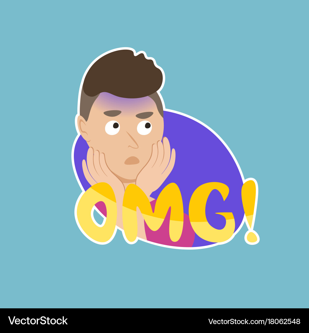 Omg sticker social media network message badges Vector Image