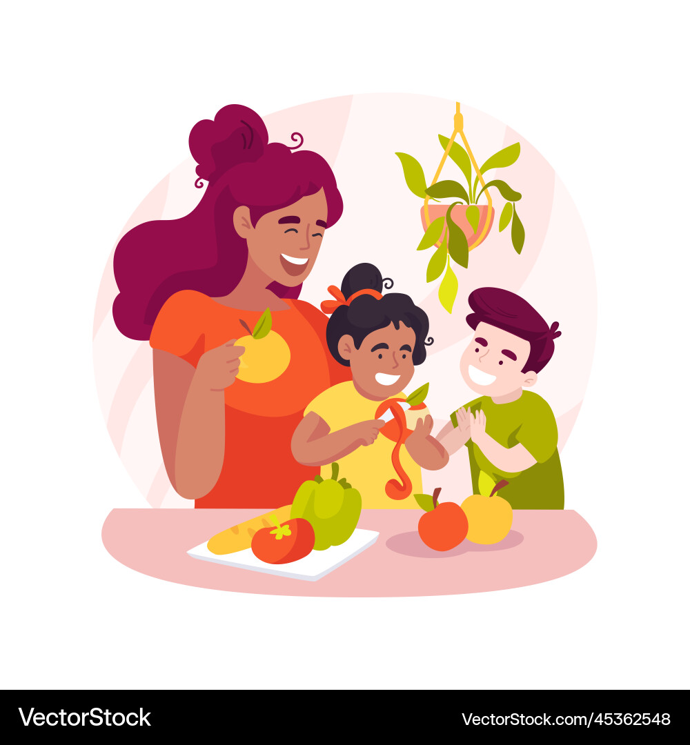 Peeling fruit with a knife isolated cartoon Vector Image