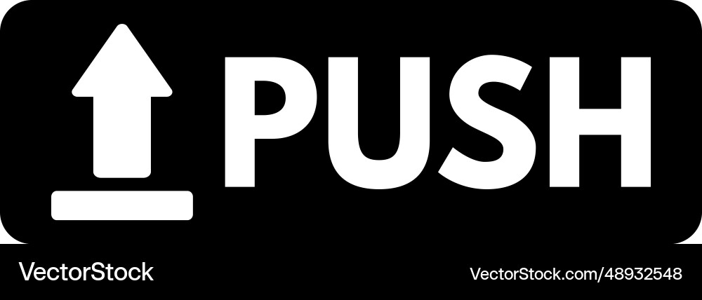 Push icon sign for door isolated on white Vector Image