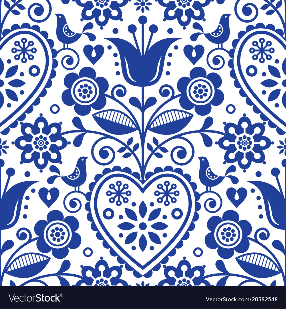 Scandinavian seamless folk art pattern Royalty Free Vector Scandinavian seamless folk art pattern Royalty Free Vector