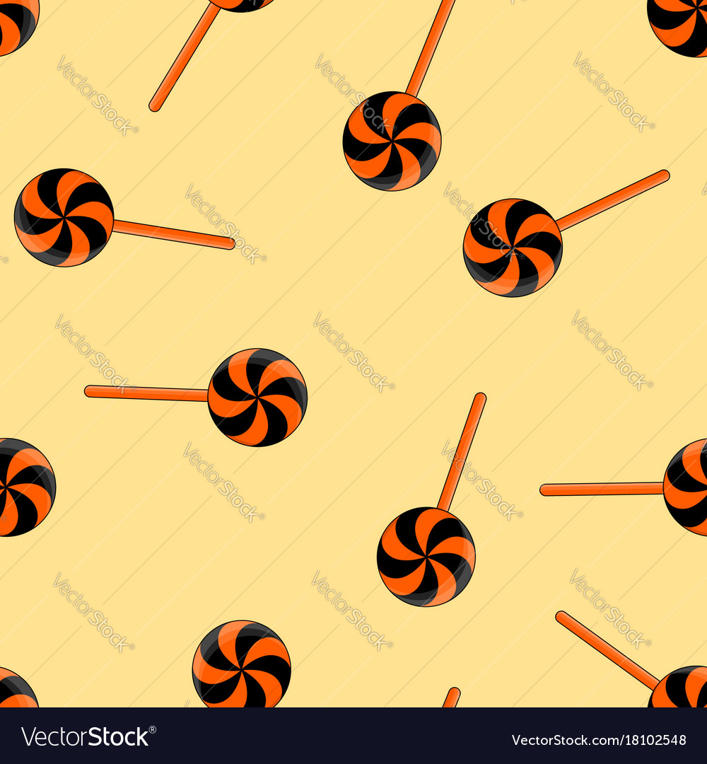 Seamless pattern of halloween candy black Vector Image
