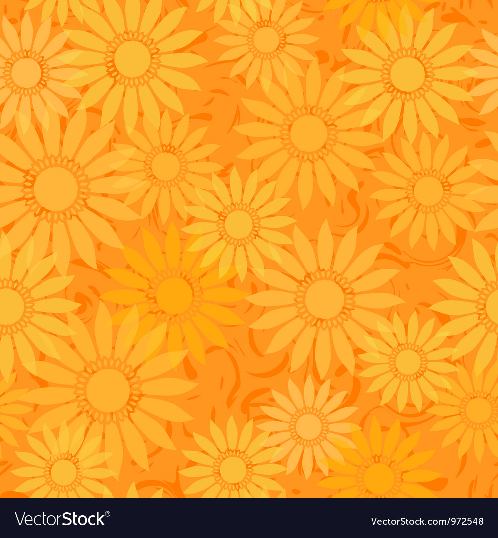 Seamless sunflowers pattern background Royalty Free Vector