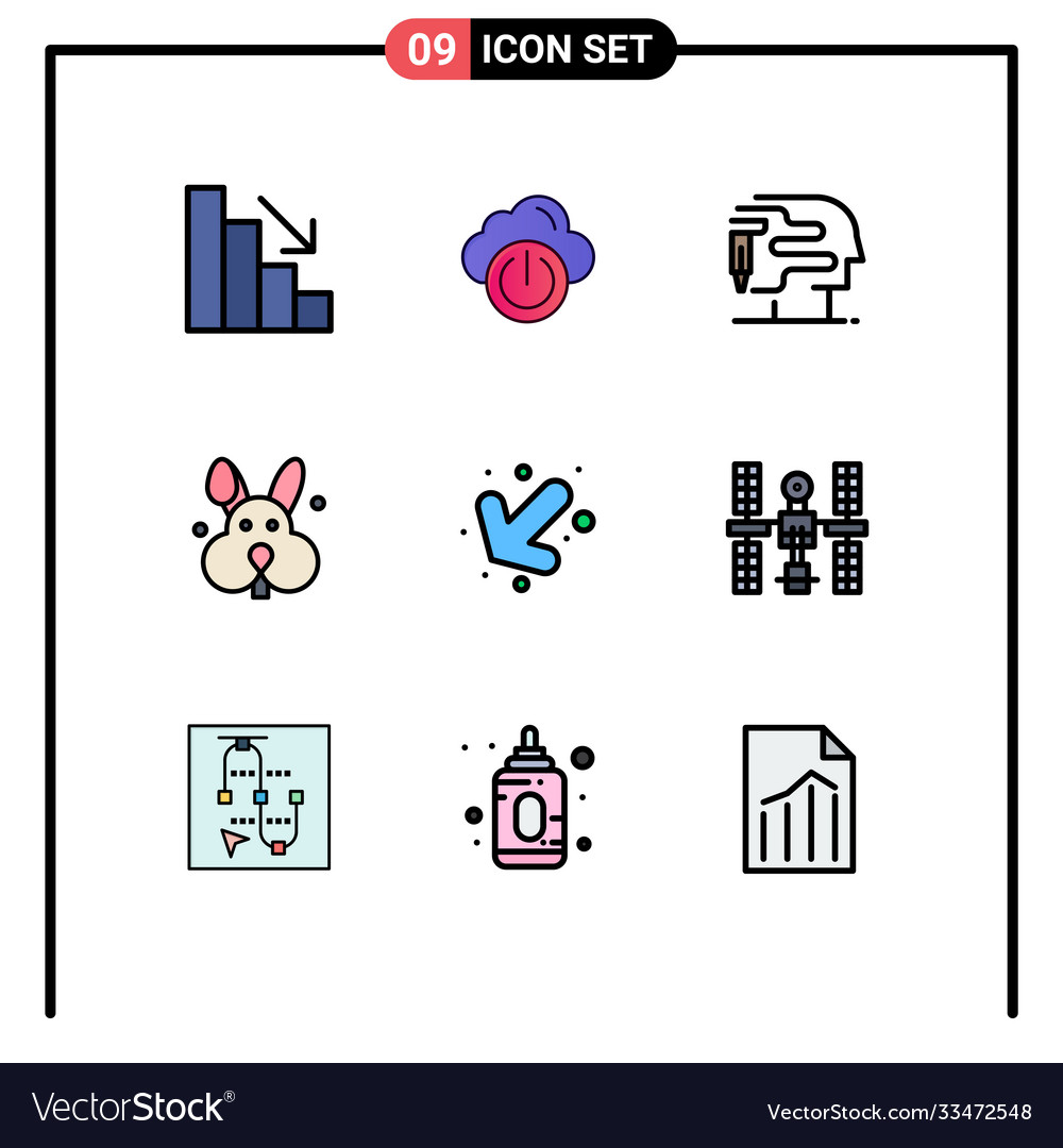 Set 9 modern ui icons symbols signs Royalty Free Vector