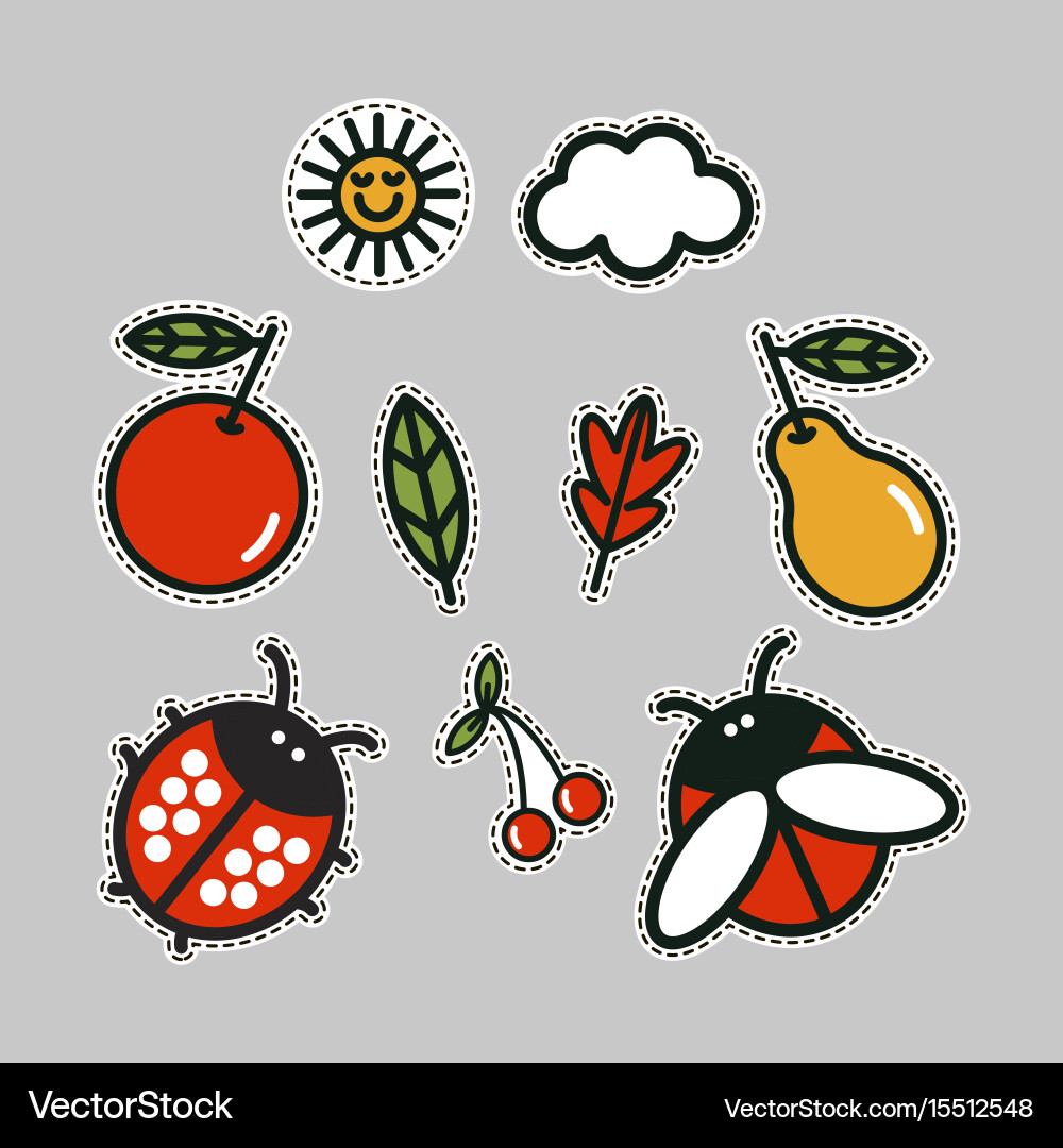 Summer stickers Royalty Free Vector Image - VectorStock