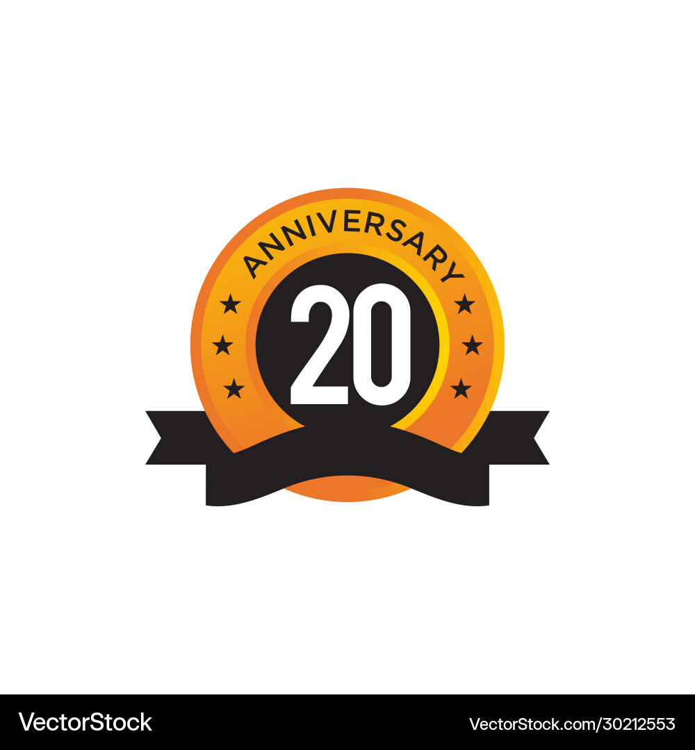 20th year anniversary emblem logo design template Vector Image