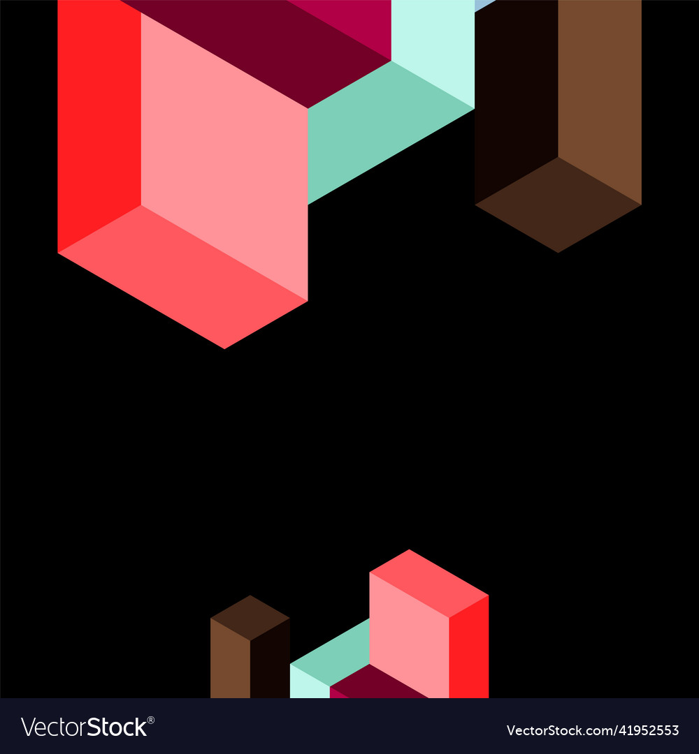 Abstract background 3d cubes cubic elements Vector Image