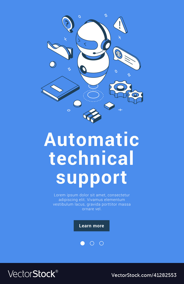 Automatic technical customers support robot Vector Image