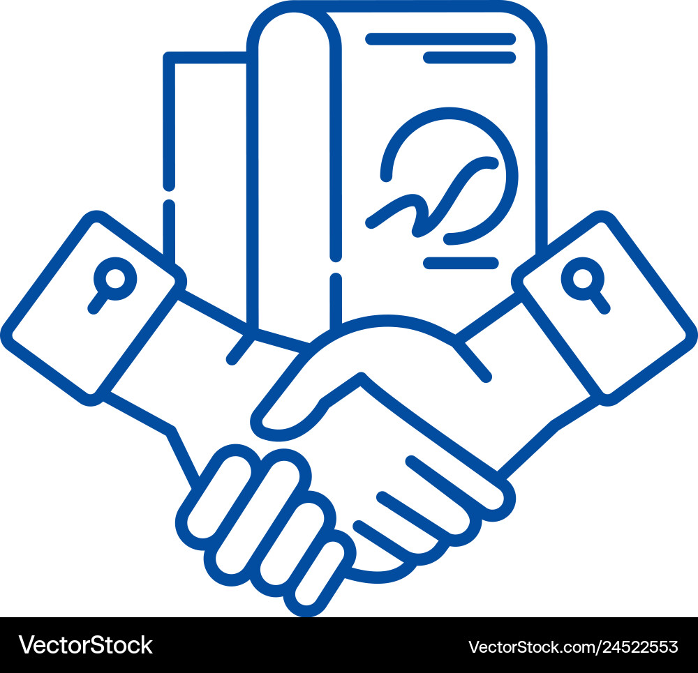 Business partnership line icon concept Royalty Free Vector