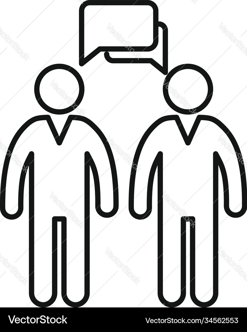 Business training conversation icon outline style Vector Image
