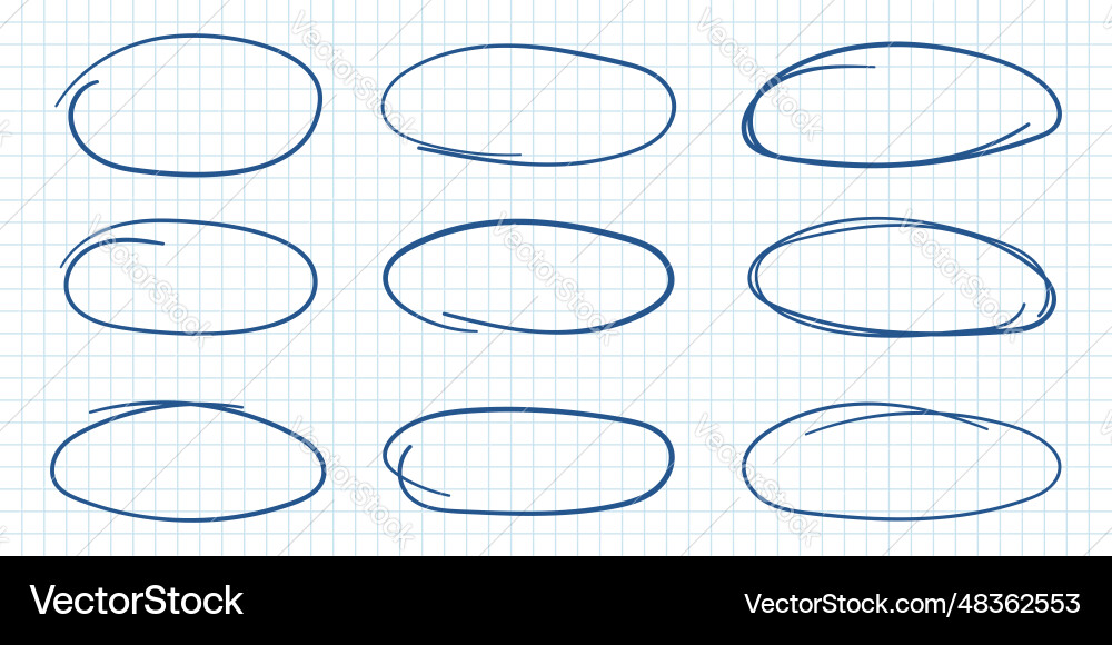 Circle line sketch icon in hand drawn style Vector Image