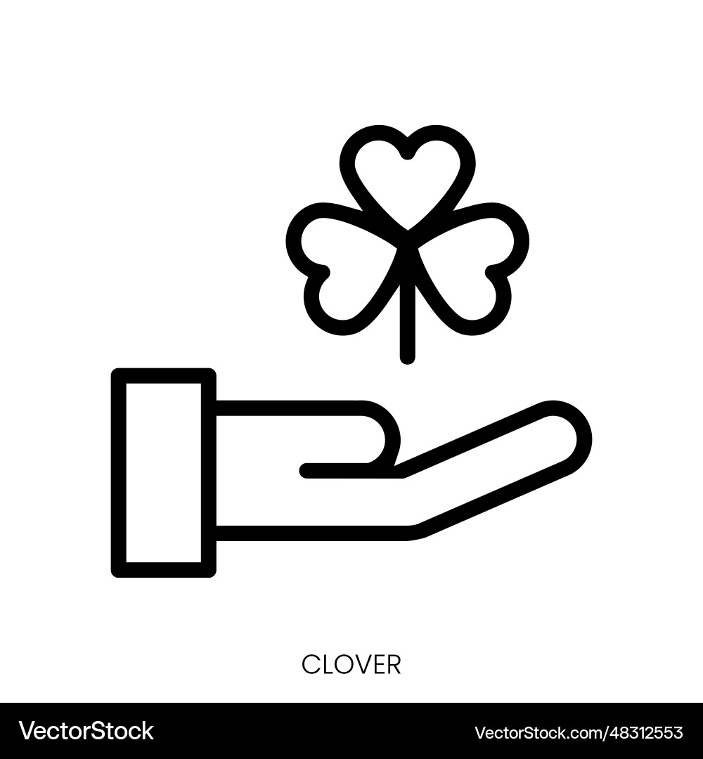 Clover icon line art style design isolated Vector Image