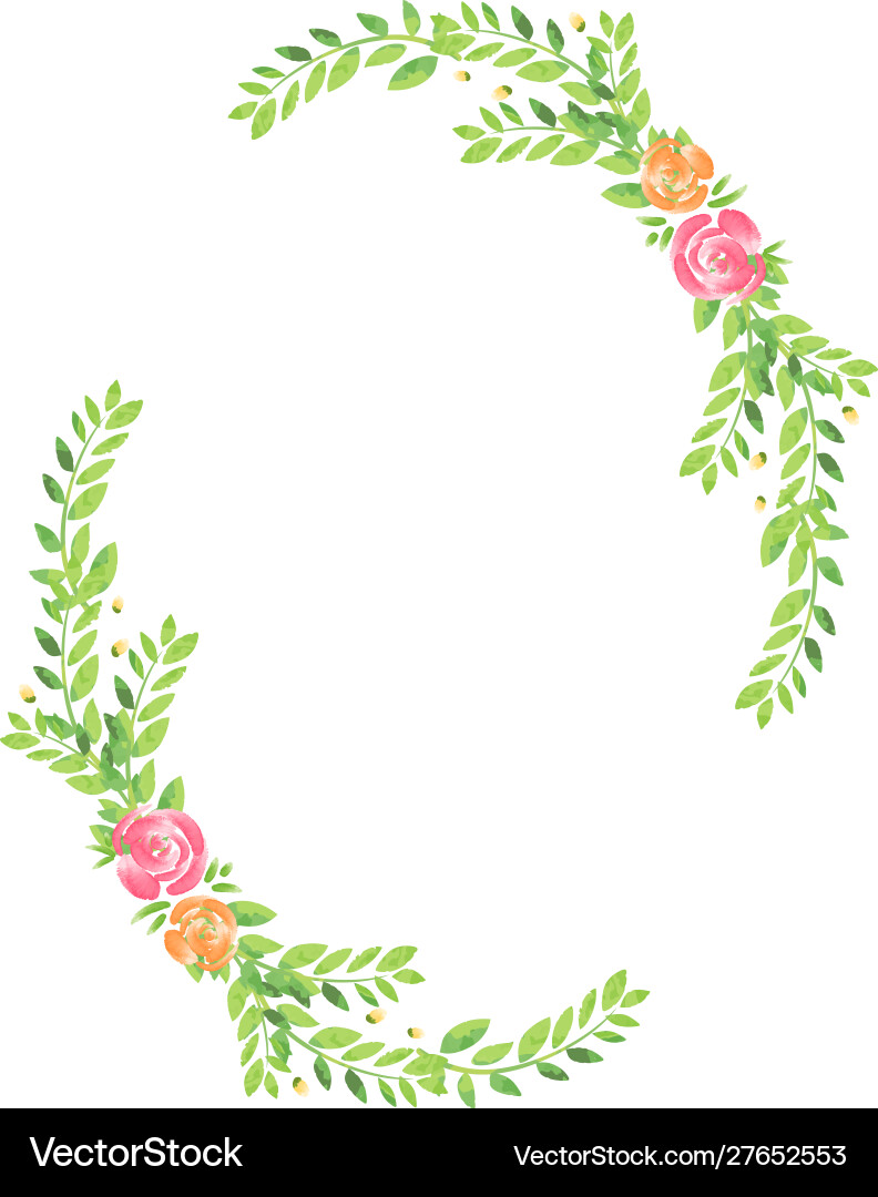 Frame design with flowers and leaves Royalty Free Vector