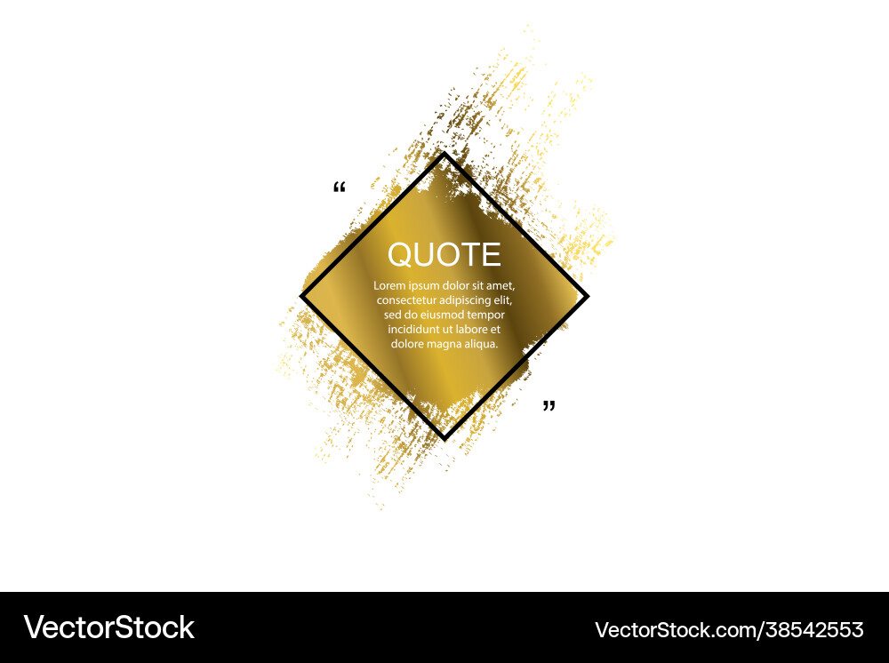 Golden quote box frame big set icon Royalty Free Vector
