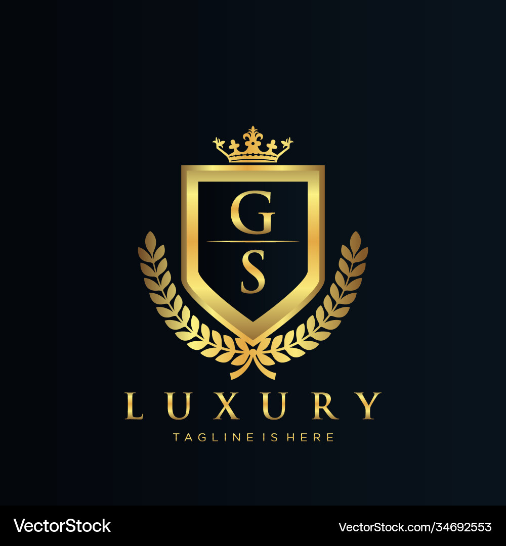 Gs letter initial with royal luxury logo template Vector Image