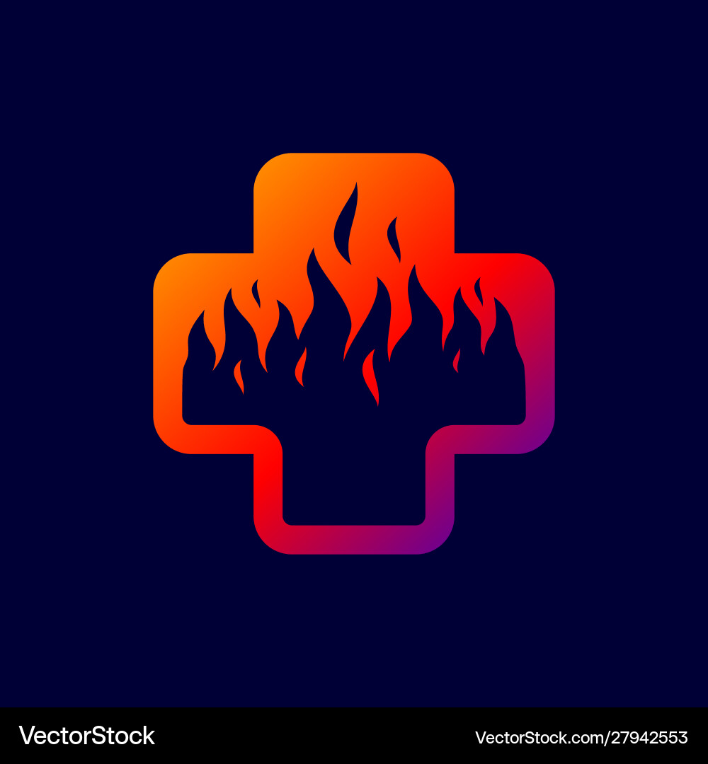 Health fire logo design concept Royalty Free Vector Image