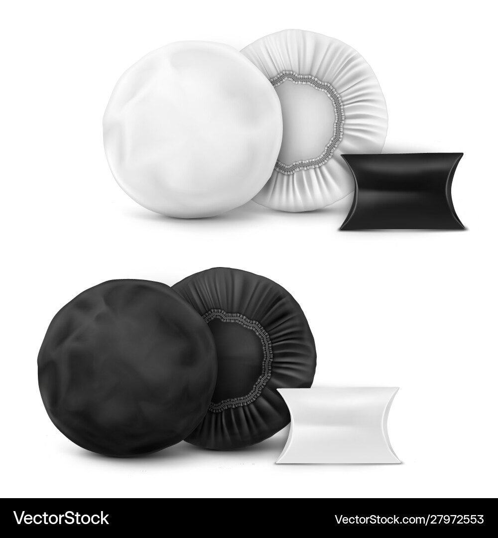 Mock up white and black waterproof shower cap Vector Image