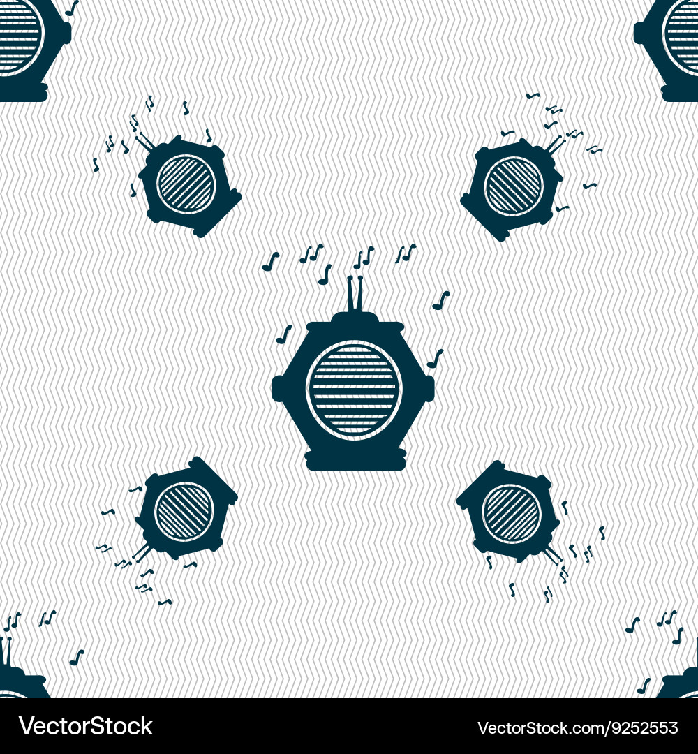 Old analog radio icon sign seamless pattern Vector Image