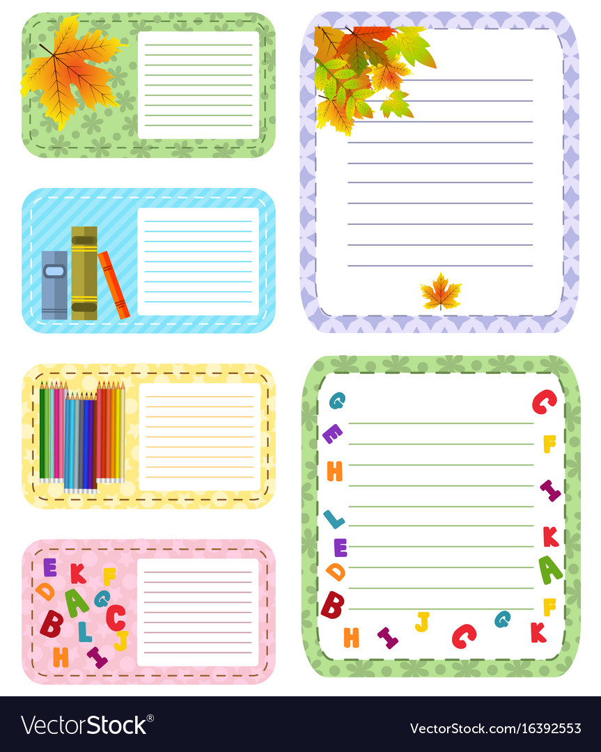 Paper banners with notes attached colorful tape Vector Image