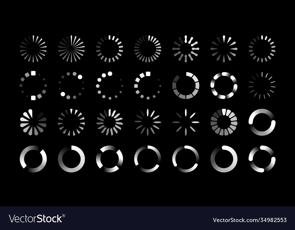 Round progress bars countdown circle icon Vector Image