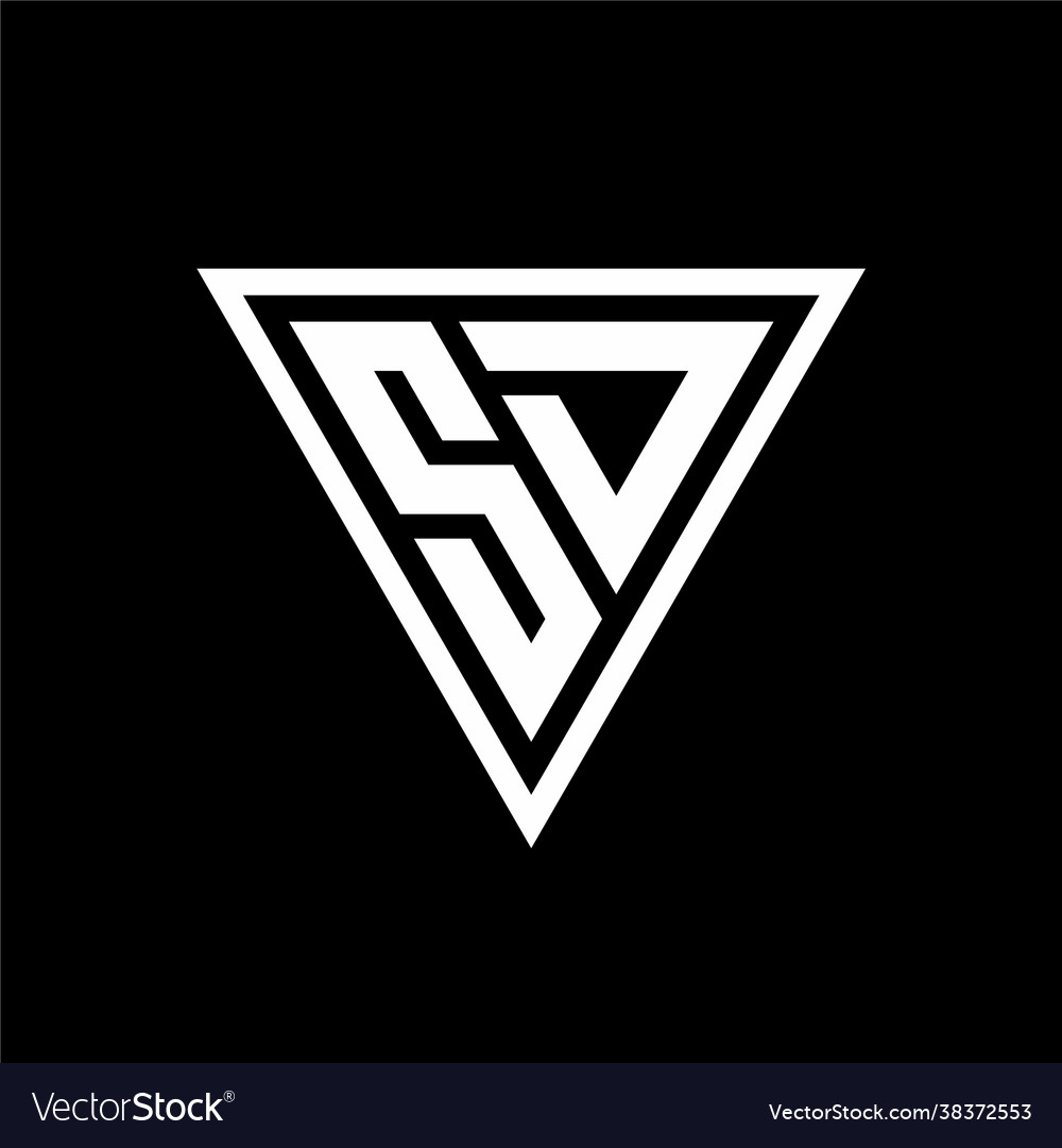 Sd logo monogram with triangle shape designs Vector Image