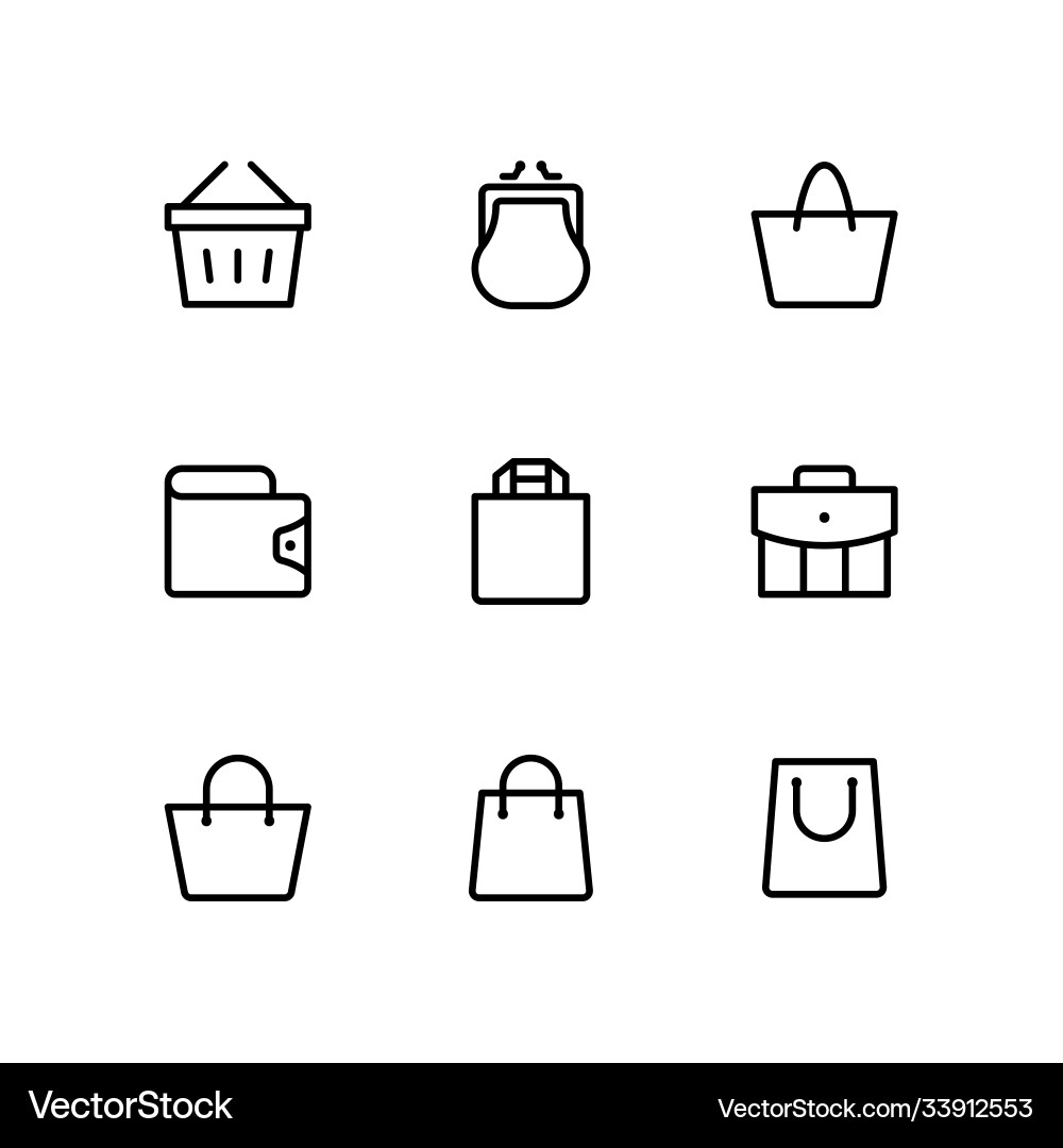 Shopping bags icon set Royalty Free Vector Image