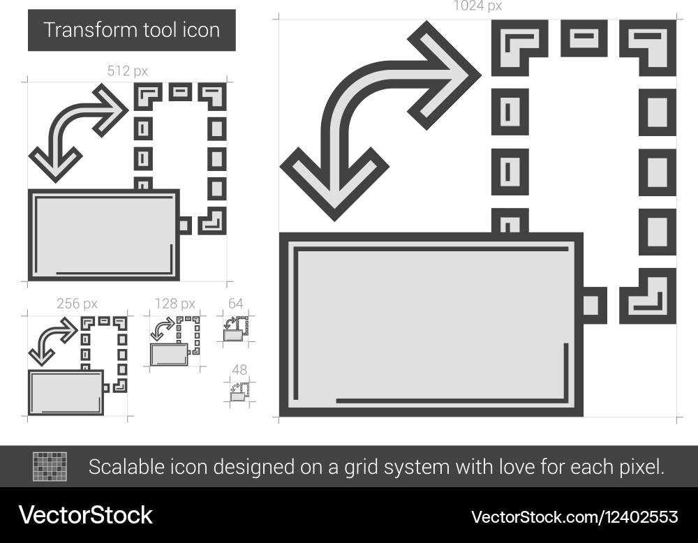 Transform tool line icon Royalty Free Vector Image