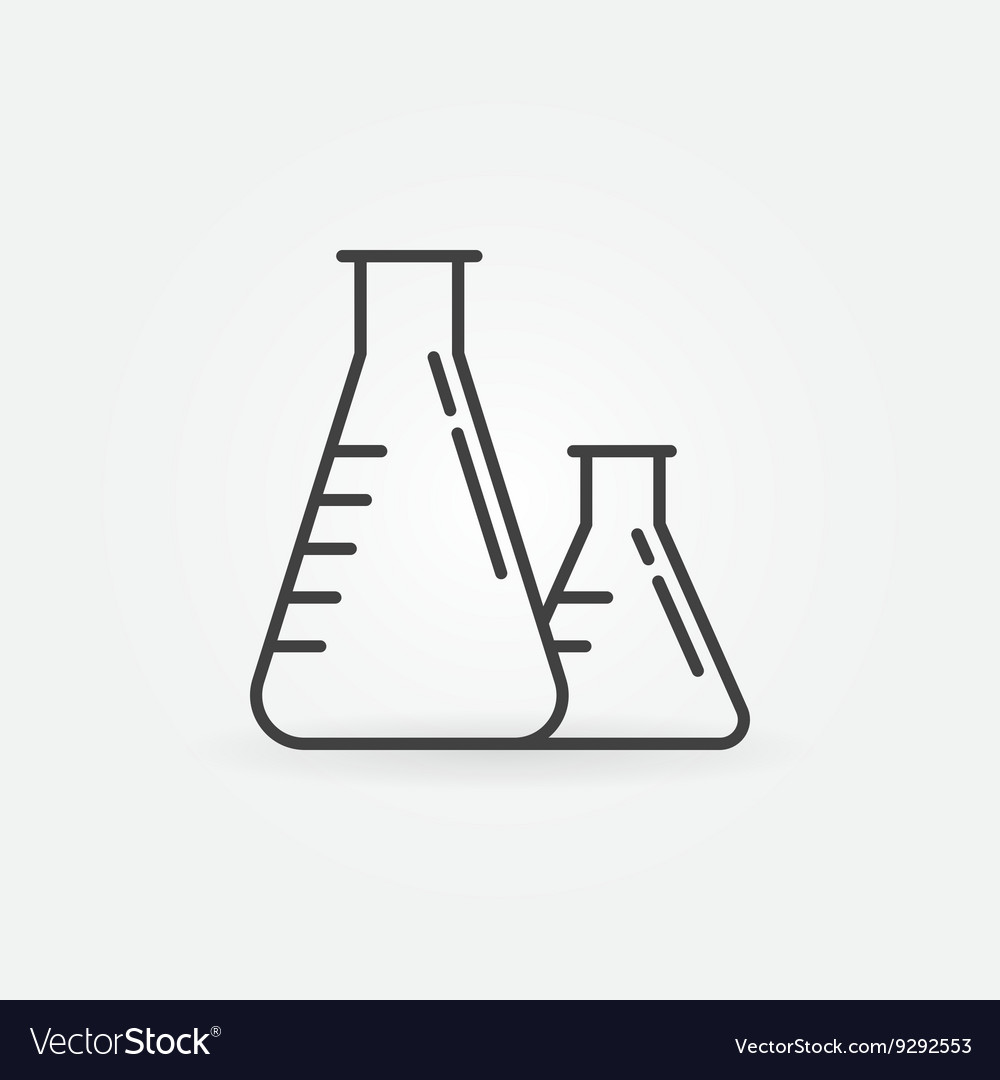 Two flasks linear icon Royalty Free Vector Image
