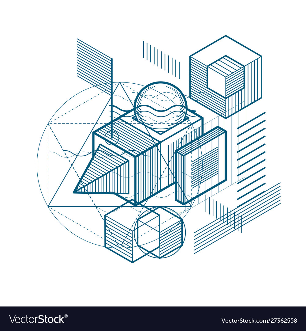 Abstract background with isometric elements Vector Image