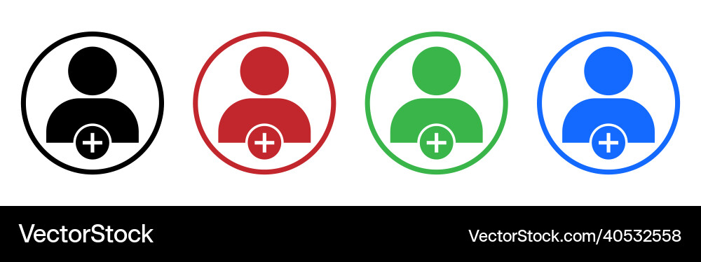 Add user icon person profile avatar with plus Vector Image