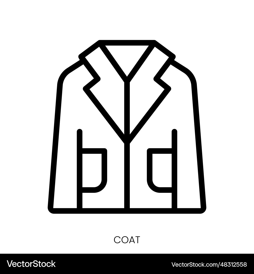 Coat icon line art style design isolated on white Vector Image