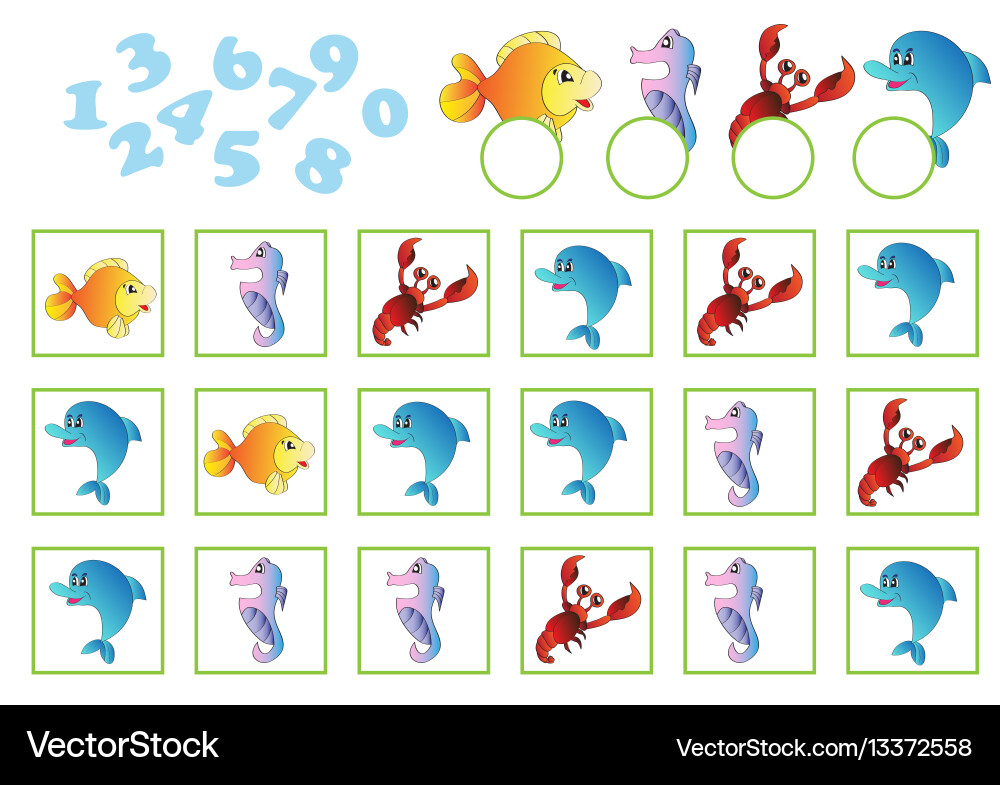 Counting educational children game kids activity Vector Image
