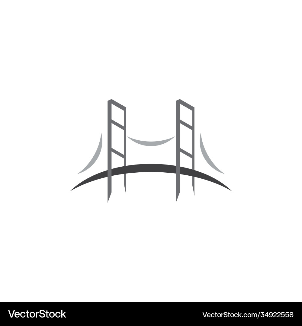 Curves geometric bridge symbol logo Royalty Free Vector